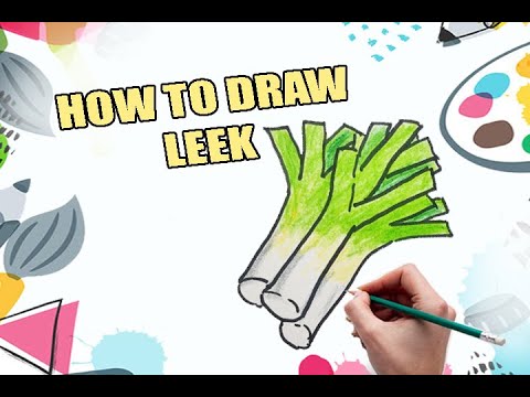 HOW TO DRAW LEEK | VEGETABLES LEEK DRAWING FOODS | EASY DRAWING ...