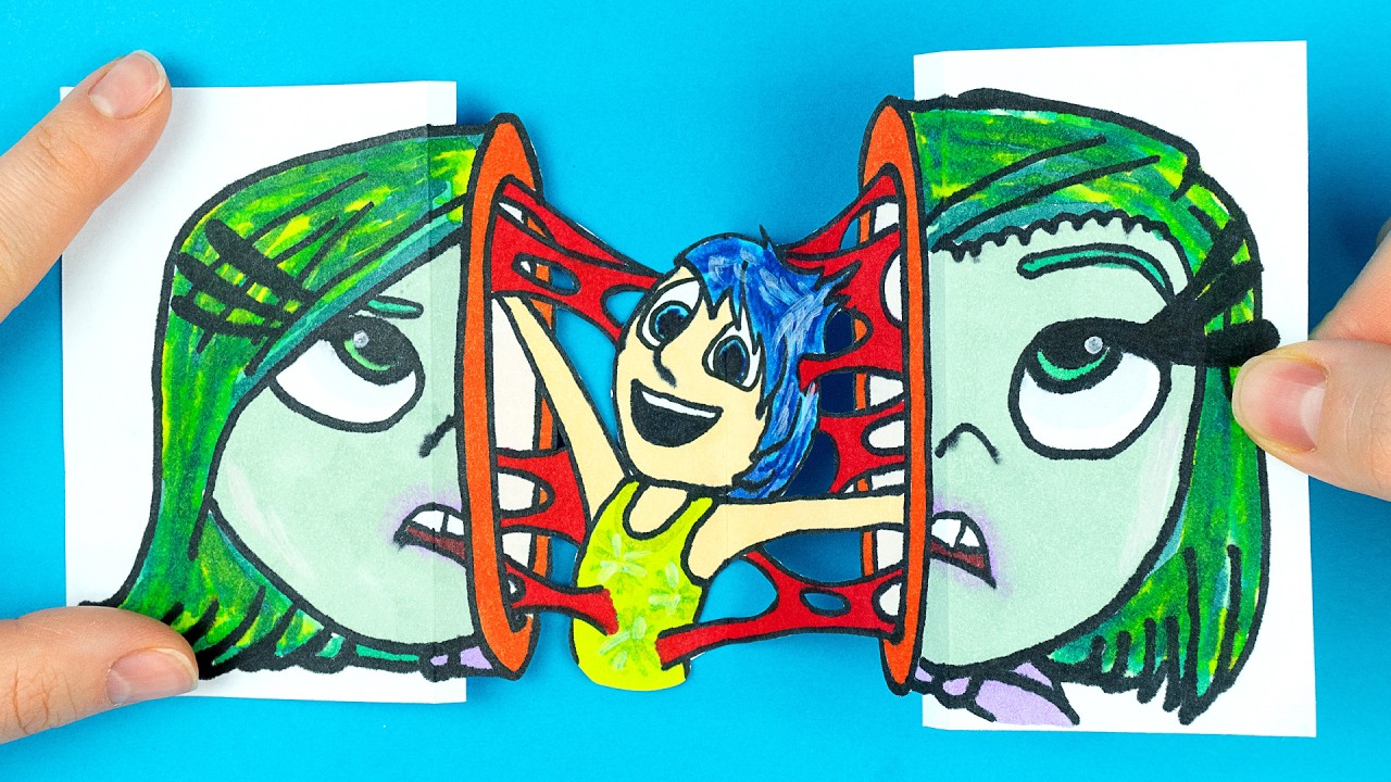 Paper Craft & Art Emotions Disgust & Joy | Disney Pixar Cartoon INSIDE ...