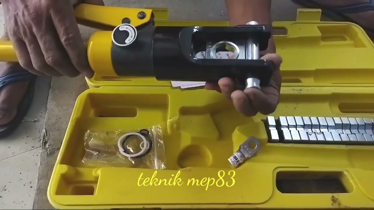 tang press hidrolig alat untuk press scun kabel fedder - YouTube