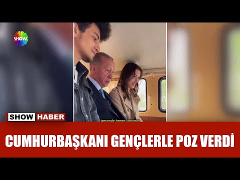 Erdoğan gençlerle foto karavana bindi