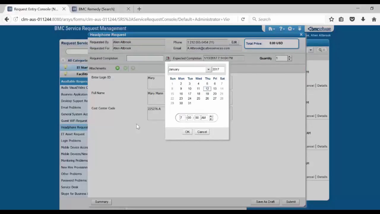 BMC Service Request Management 9.1 - Viewing late requests using the ...