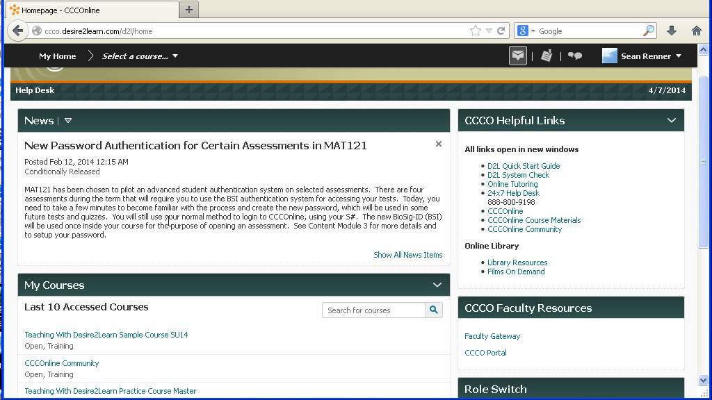 Navigating D2L 1: Home Page and Accessing Courses - YouTube