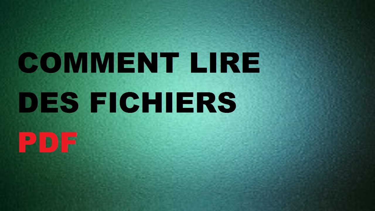 TUTO Comment lire des PDF - YouTube