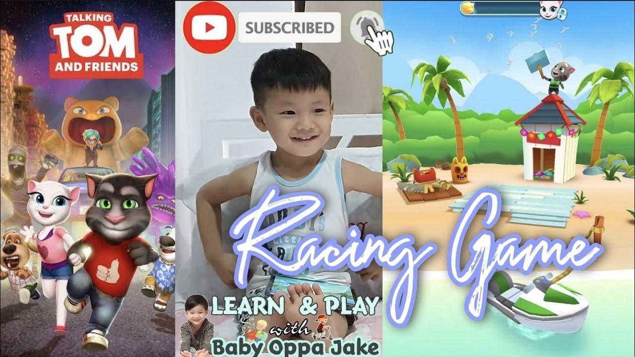 Talking Tom Race Kids Game | Learn and Play by Baby oppa Jake - YouTube