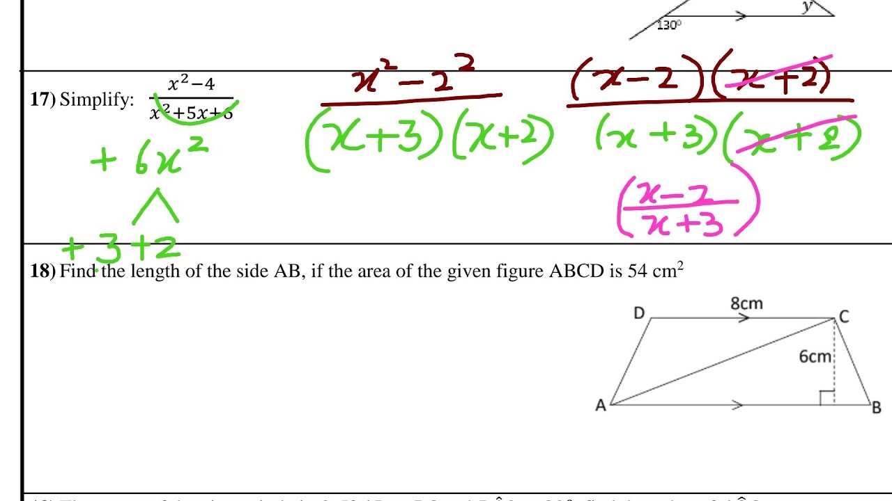 Quadratic Factors 👇 and simplification | Grade 10 Maths Exam Paper Questions with Answers - YouTube