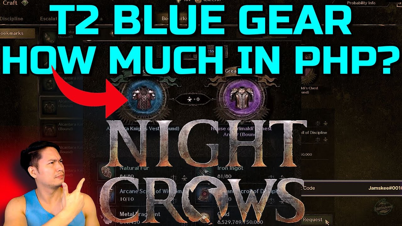 NIGHT CROWS: How much to craft full T2 rare gears in PHP? - YouTube