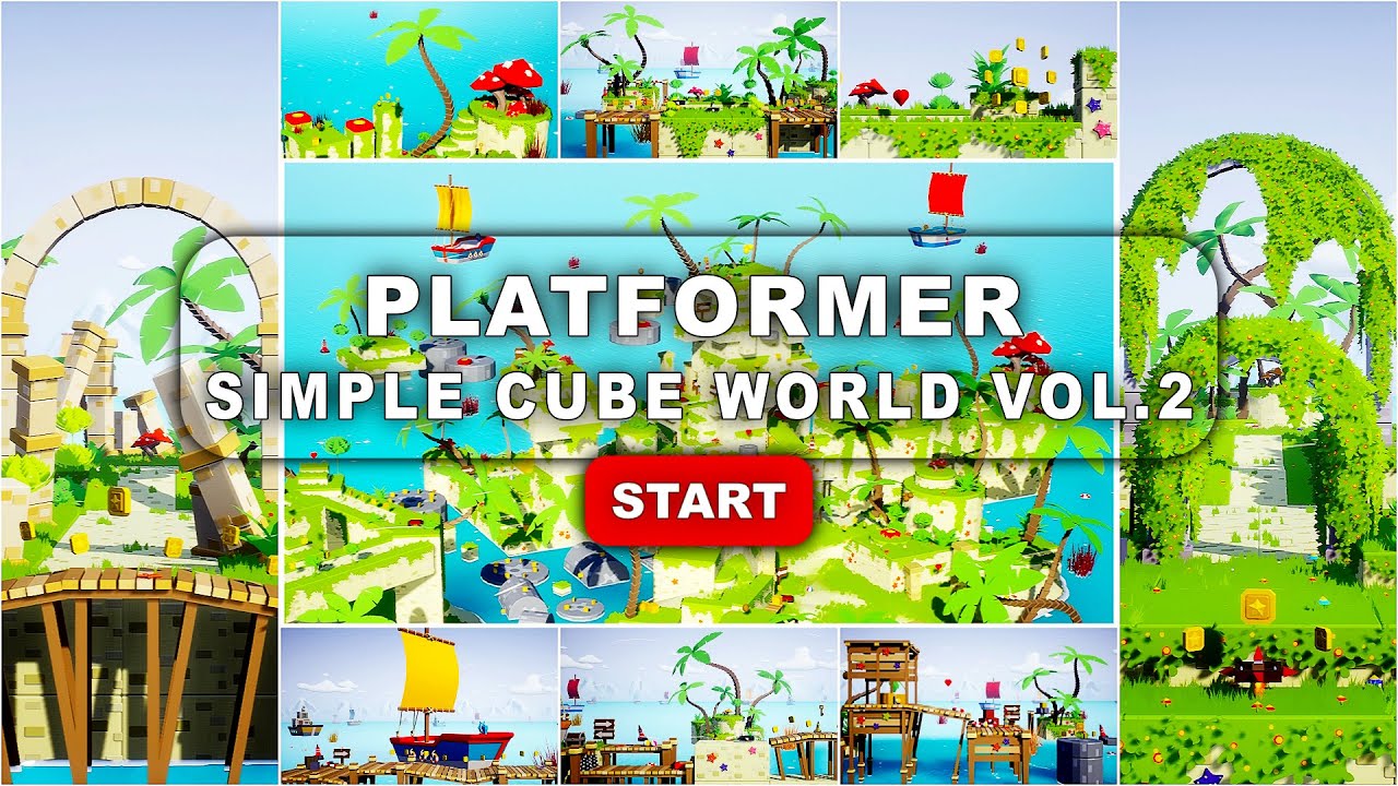 PLATFORMER - Simple Cube World Vol.2 | Gameplay | #PolyArt3D - YouTube
