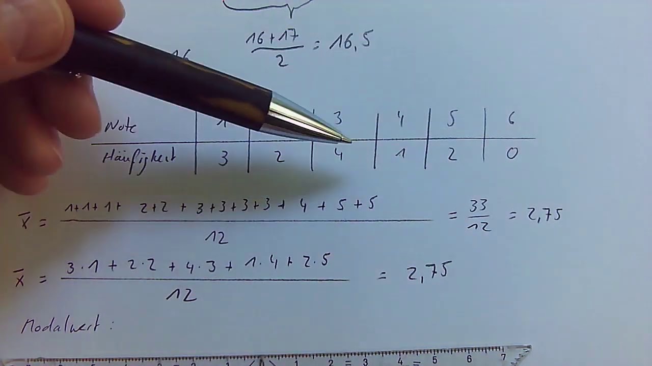Mathe 11 - 1.3 arithmetisches Mittel, Median und Modalwert bestimmen ...