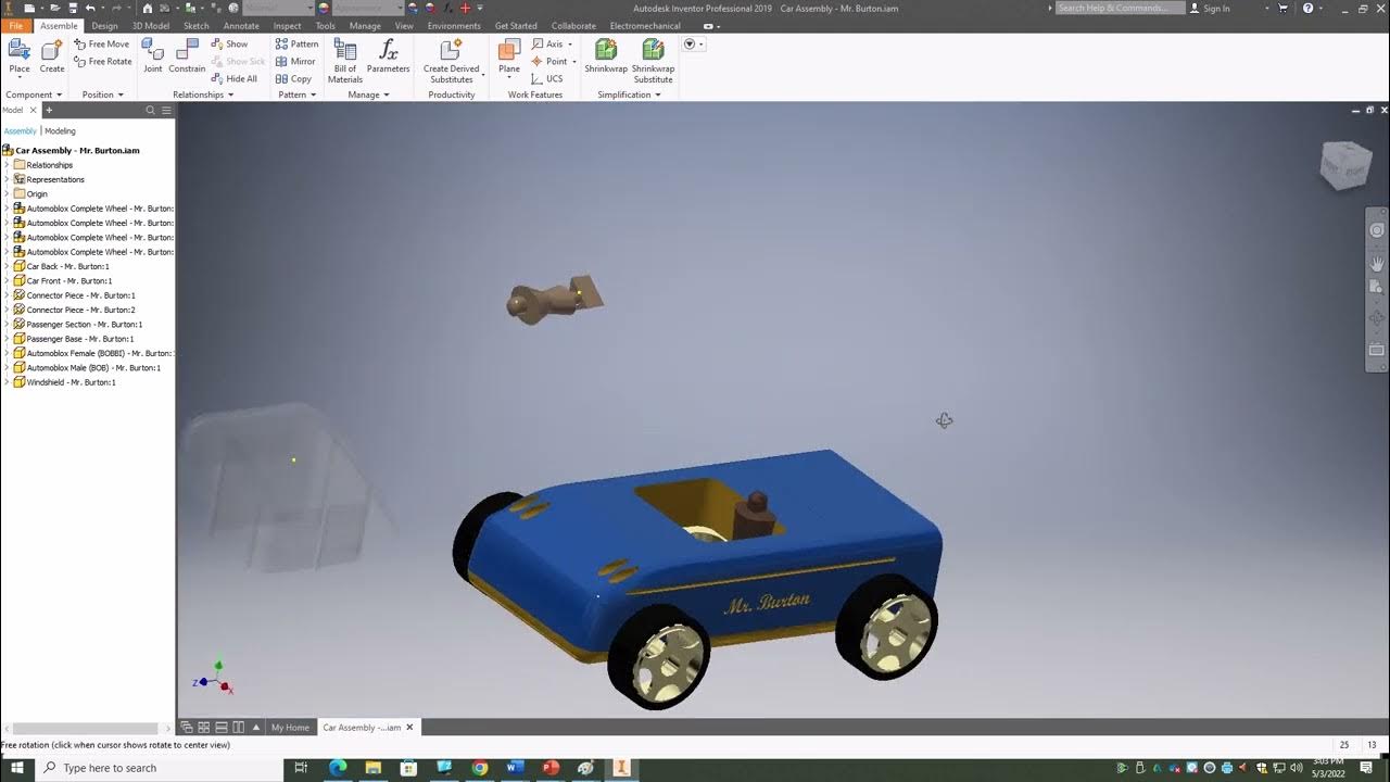 Automoblox Car Assembly on Autodesk Inventor (Part 2) - YouTube