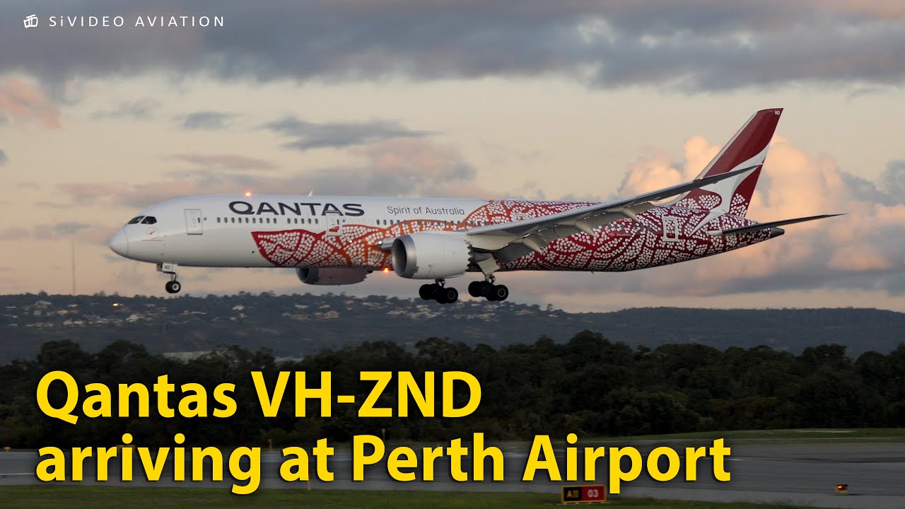 Qantas Airways (VH-ZND) arriving on RW03 at Perth Airport. - YouTube