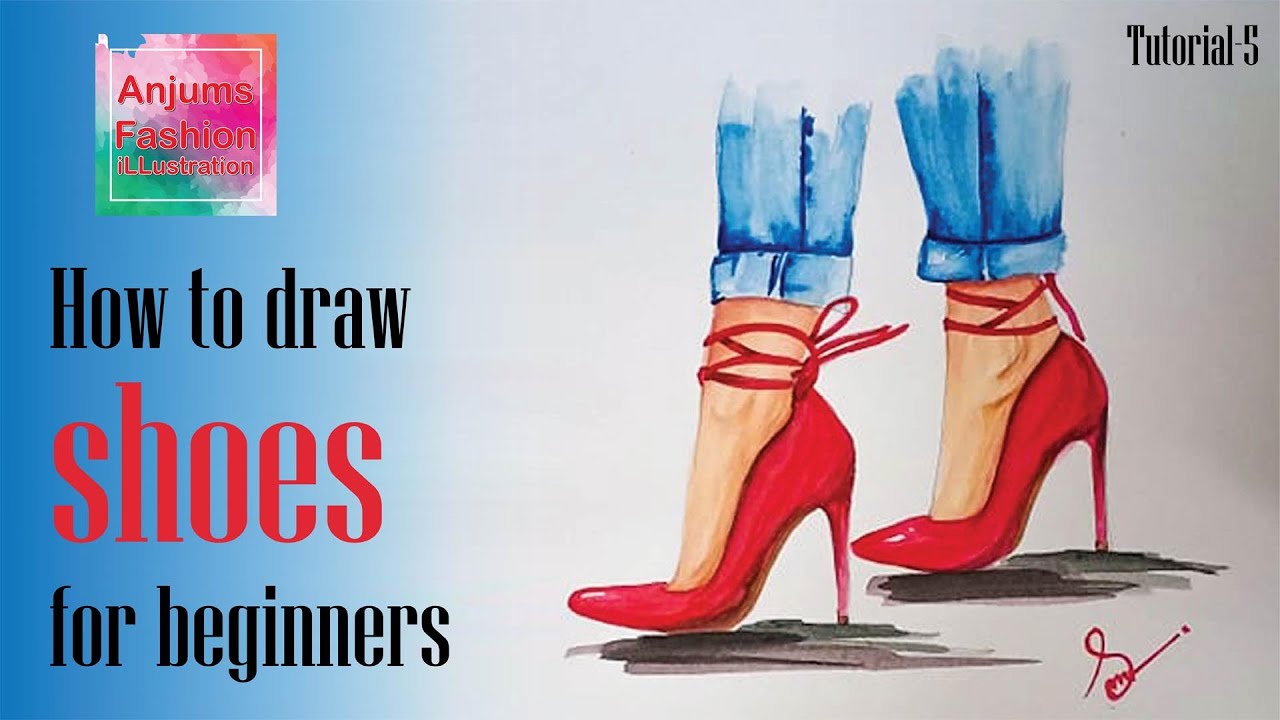 How to draw shoes for beginners- Tutoral-5 - YouTube