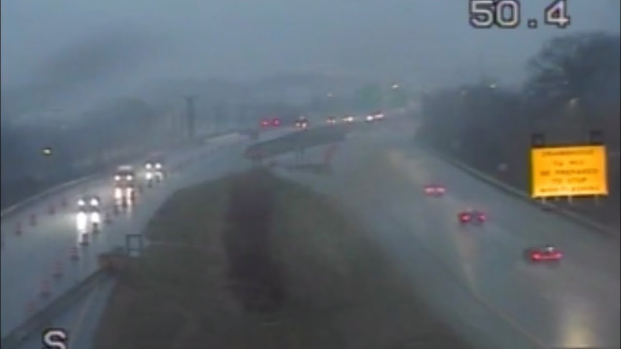 I-695 S Of Quarantine Rd Traffic Camera 3/20/2025 6:14 PM - 7:18 PM (Cloudy - Rainy Sunset ...