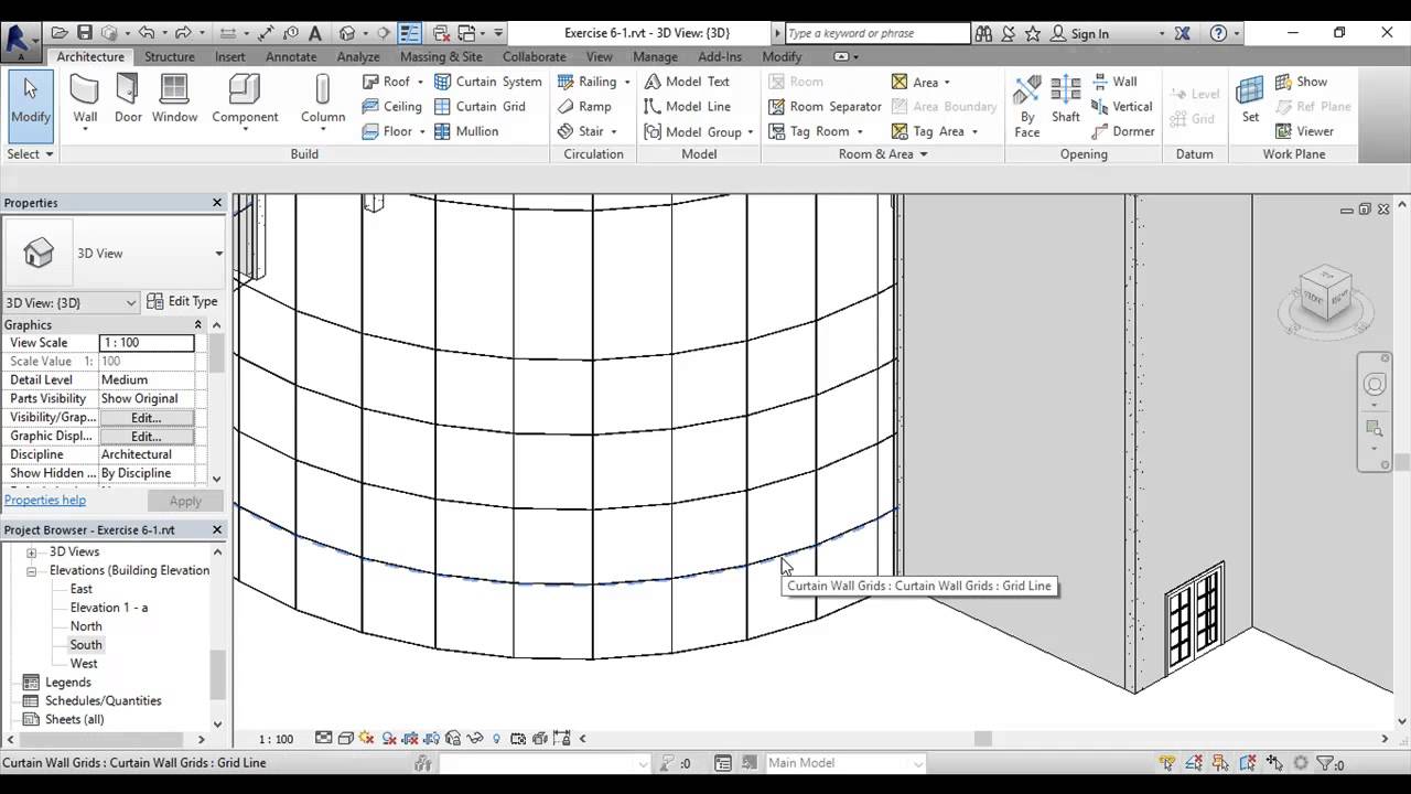 Curtain Walls in Revit Architecture Part 3 - In English - YouTube