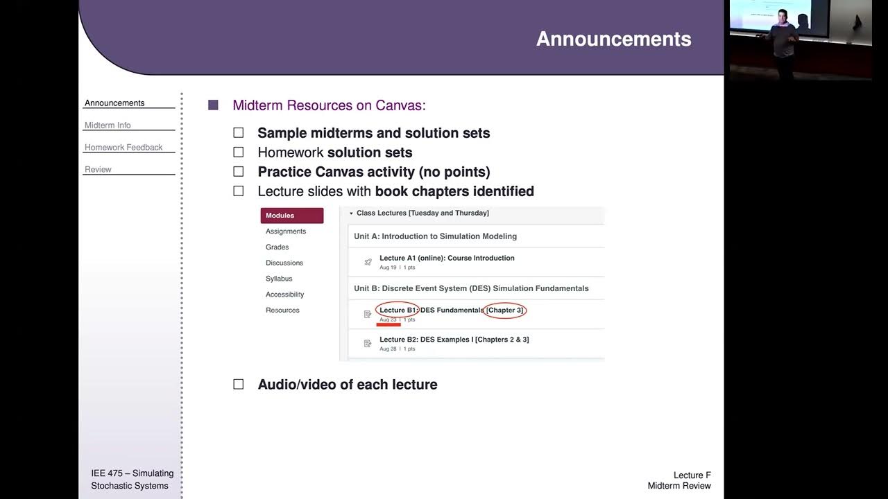 IEE 475: Lecture F (2024-10-03): Midterm Review - YouTube