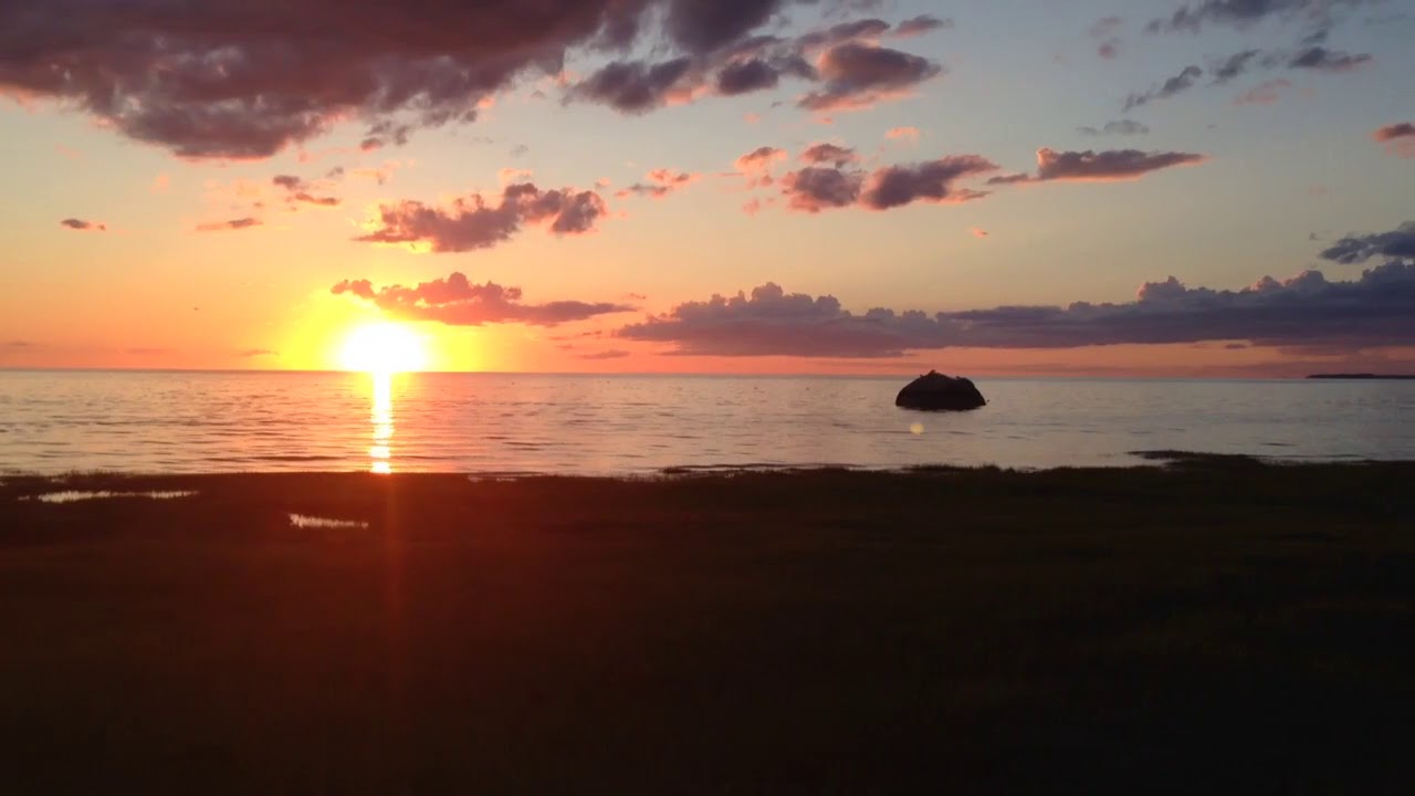 Rock Harbor Sunsets in June are spectacular - YouTube