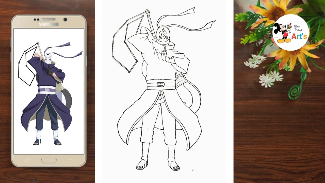 How to Draw Obito Uchiha (Full Body) | Drawing Obito Full Body | Anime ...