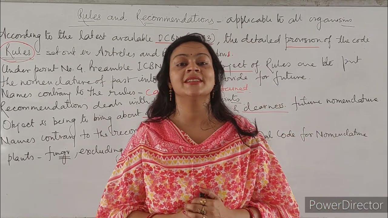 B.Sc 3 sem / Taxonomy/ Rules and Recommendations - YouTube