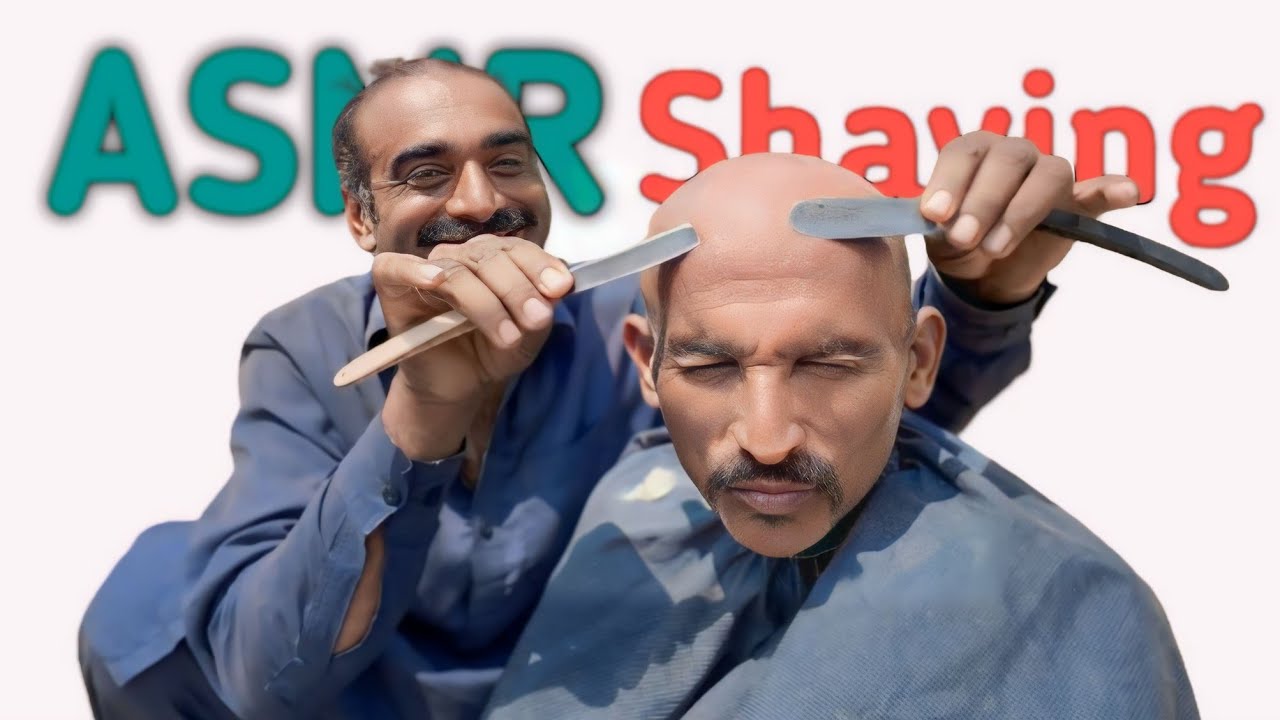 ASMR Head Shave Without Water And No Blade Razor 🪒 1980 Style!!😱[ASMR ...