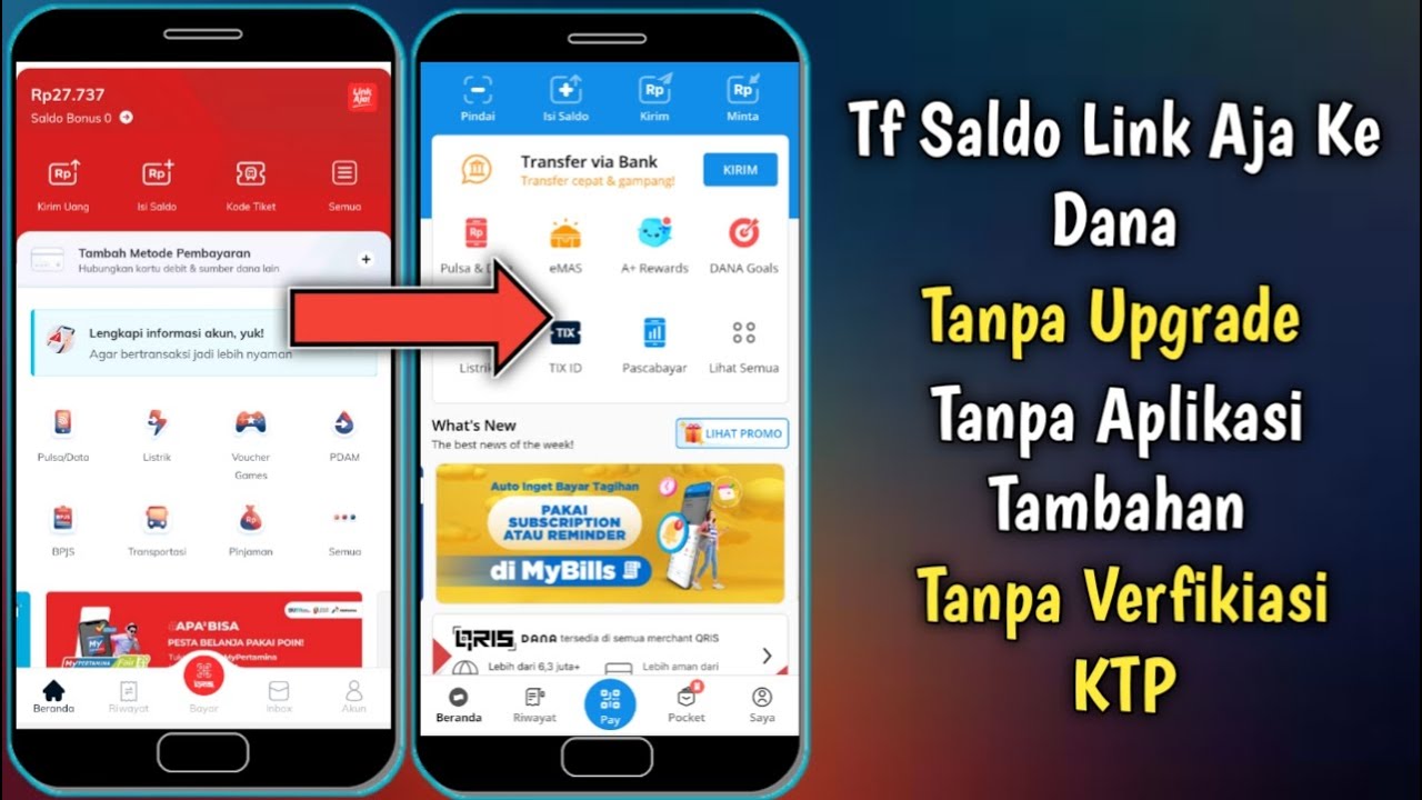 Cara Transfer Saldo Link Aja Ke Dana Tanpa Upgrade & Tanpa Aplikasi ...