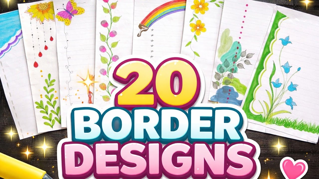 20 Easy Border Designs for School projects / Students MUST TRY These ...