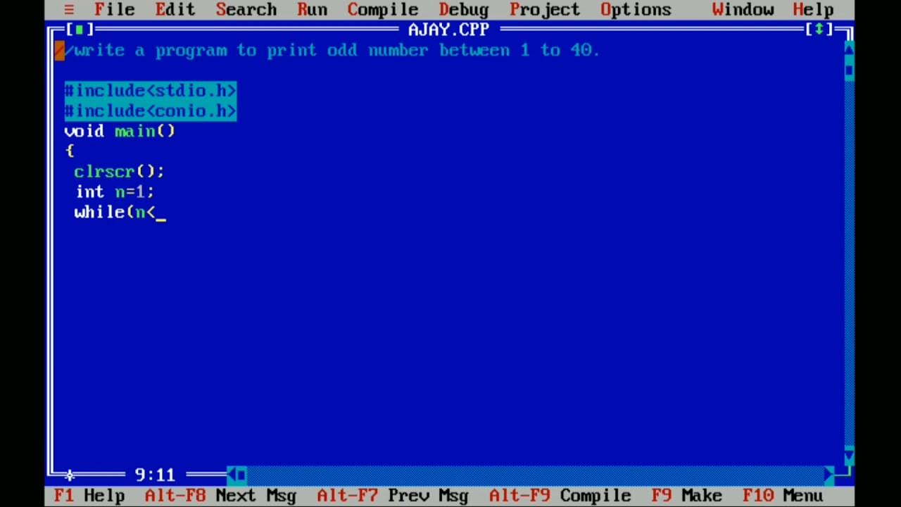 Write A Program To Print Odd Number Between 1to 40odd Number Akt Guide Youtube