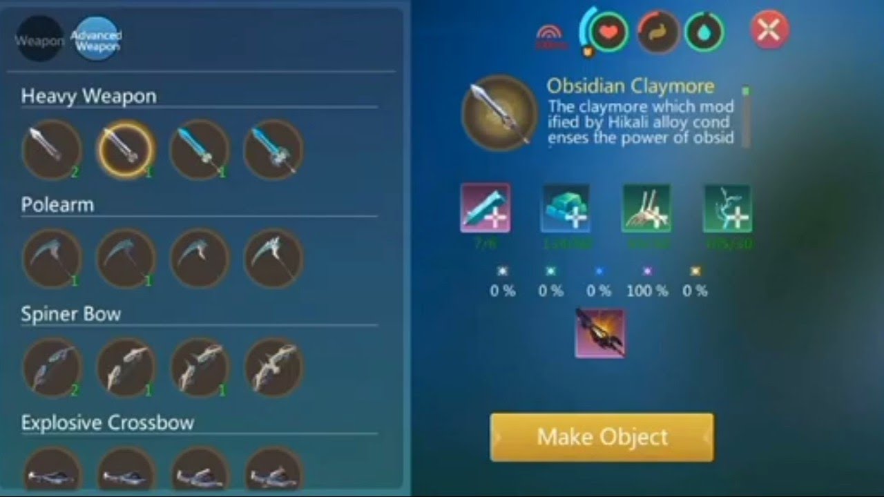 Utopia origin fazendo a epic obsidian claymore - YouTube