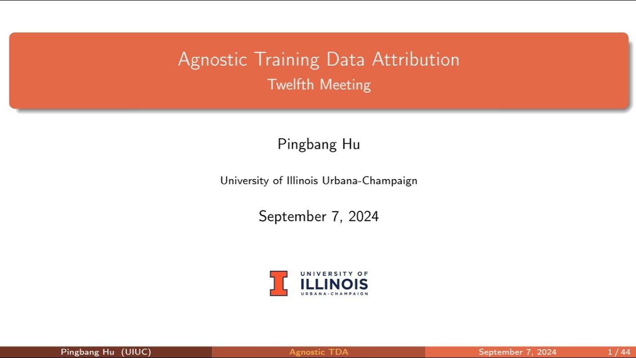 Data Attribution Reading Group 12: Agnostic Data Attribution - YouTube