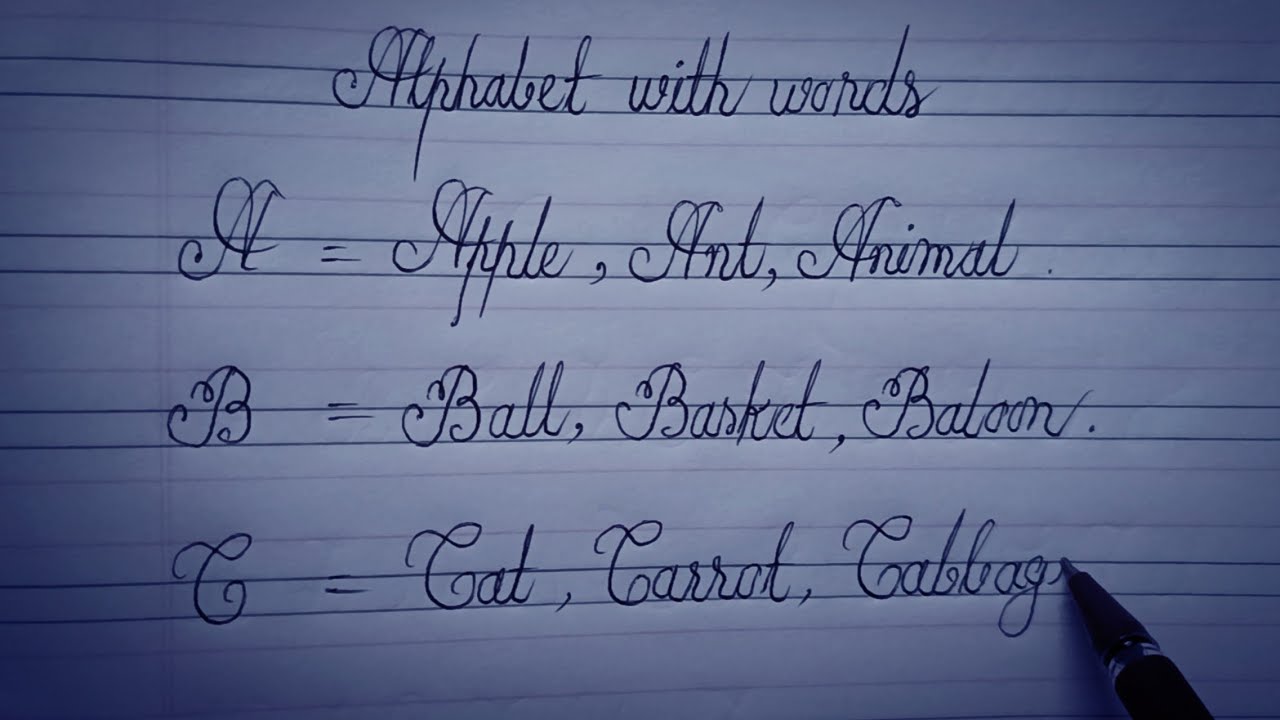 How To Write Cursive Writing ABCD Capital Letters YouTube How To Write Cursive Writing ABCD Capital Letters YouTube