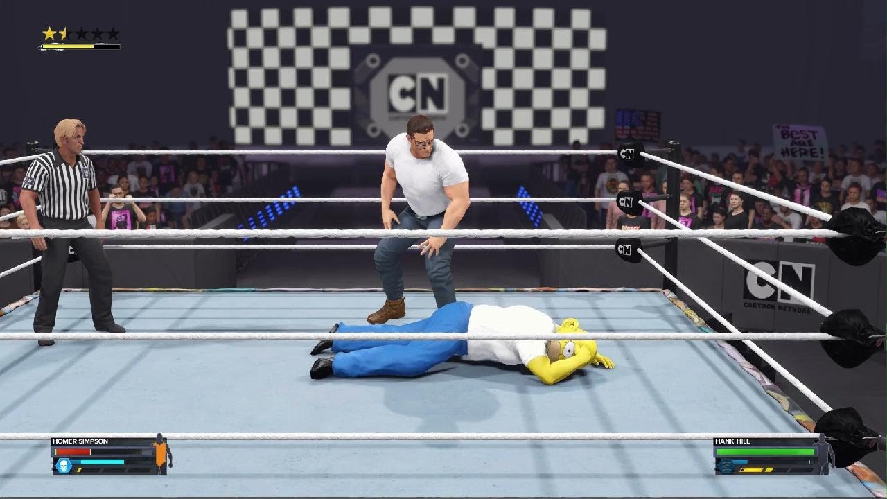 WWE 2K24 (PS5) - Homer Simpson vs Hank Hill Gameplay - YouTube