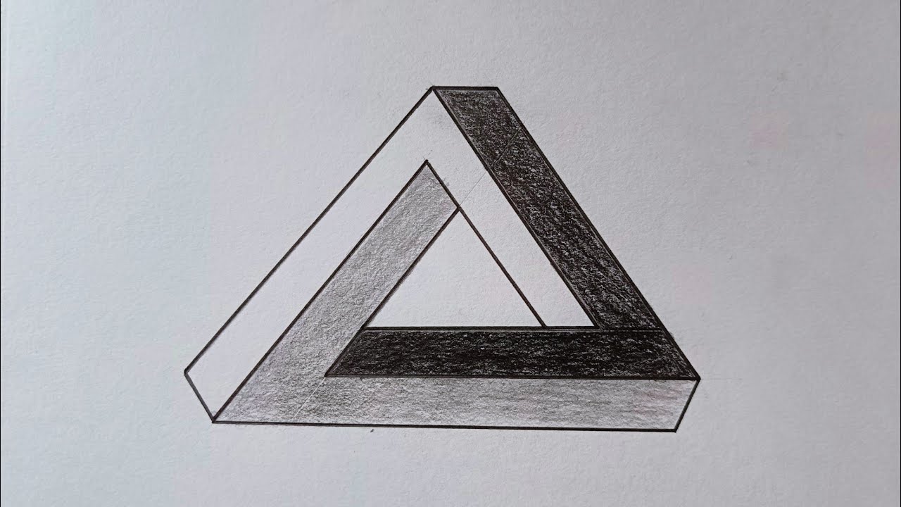 3D Triangle Drawing step by step for beginners #drawing #pencildrawing ...