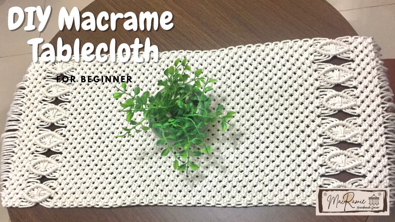 DIY Macrame Tablecloth / taplakmeja macrame untuk pemula - YouTube