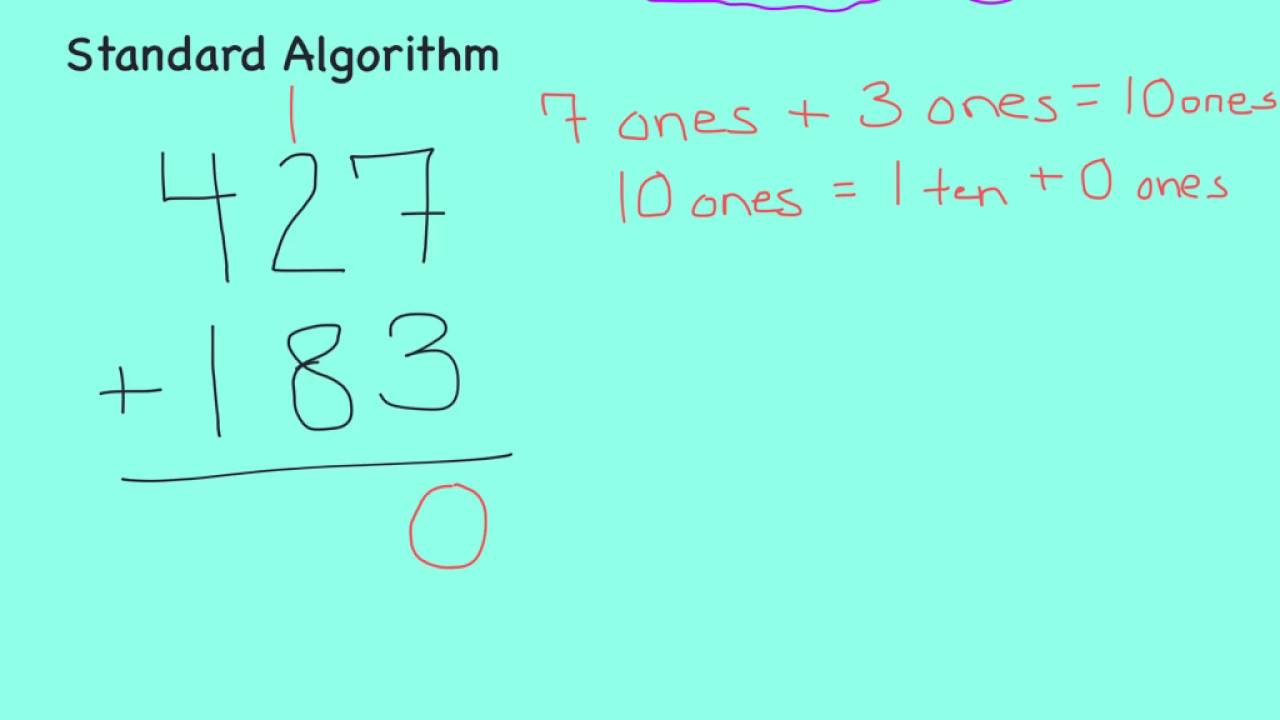 Adding Hundreds Using Standard Algorithm Youtube