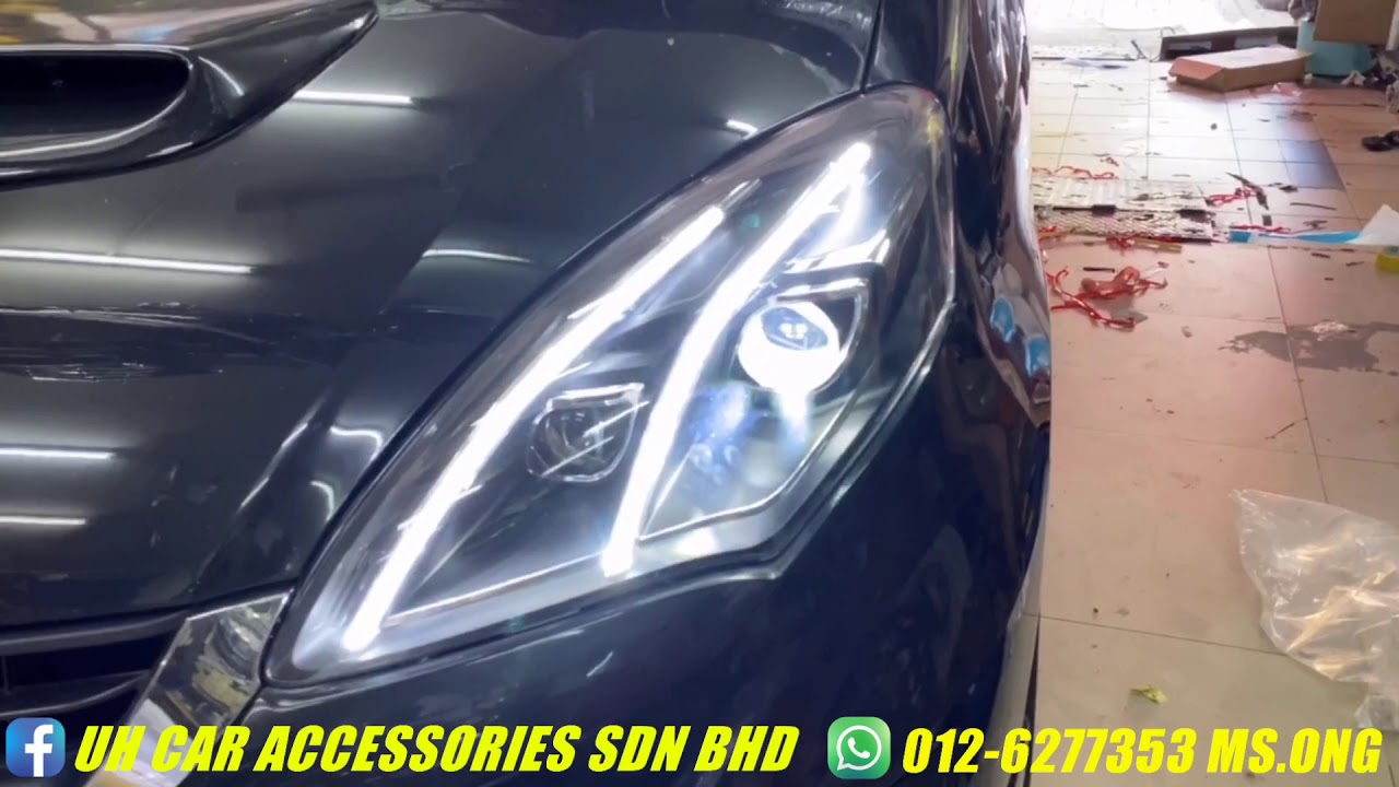 Perodua Alza LED Projector Light Bar Headlamp - YouTube