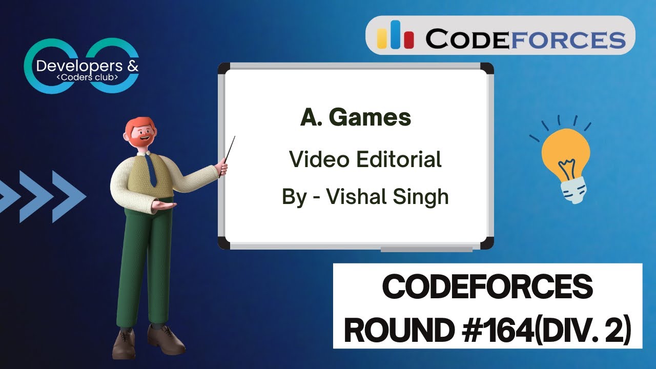 A Games Codeforces Round 164 Div 2 Codeforces Dcc Nit A Youtube