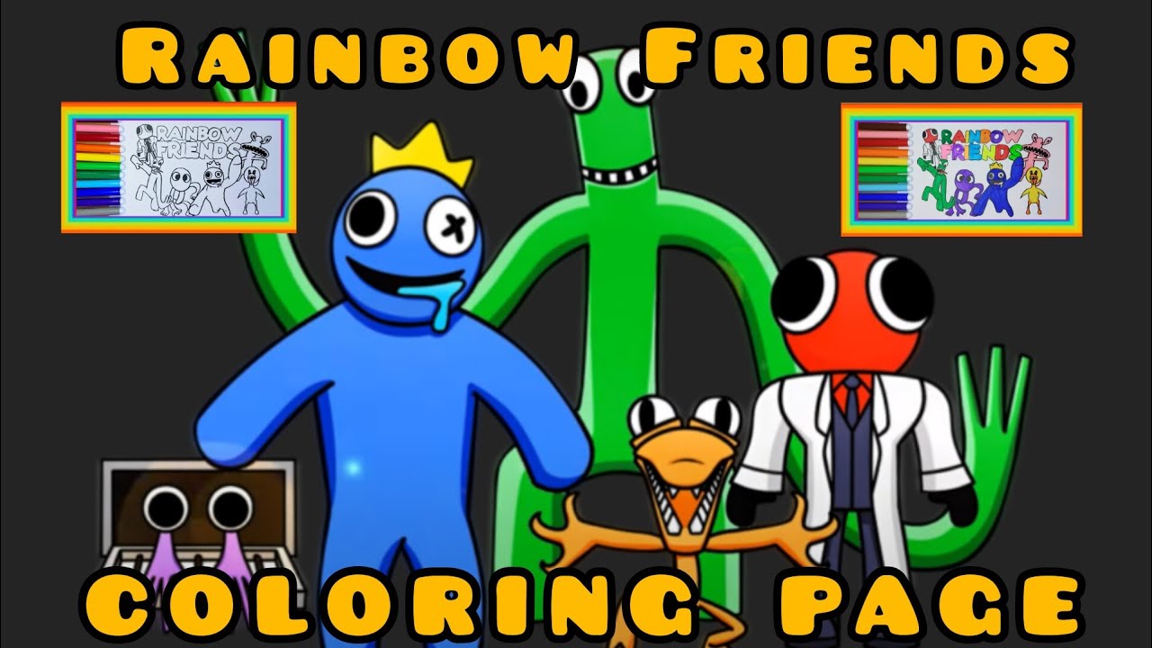 Roblox Rainbow Friends coloring page | The main characters are Blue ...