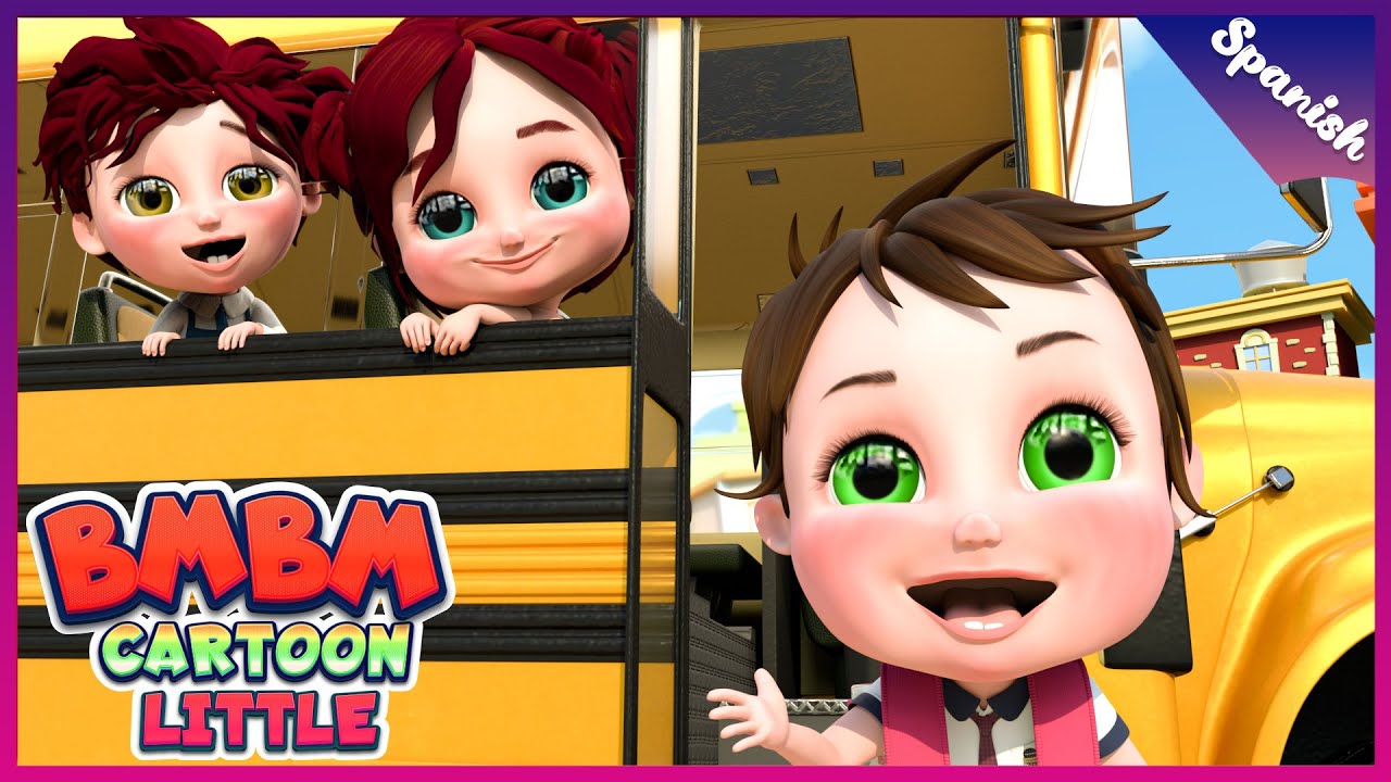 Las Ruedas del Autobús | Canción de rimas infantiles | Bmbm Cartoon - Little spanish #17 - YouTube