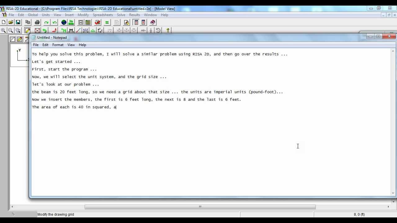RISA 2D Analysis of Beams - YouTube