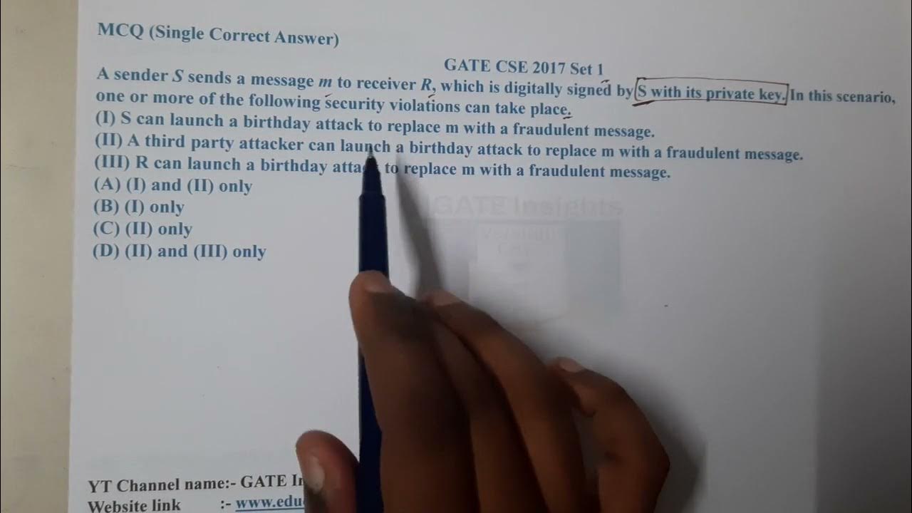 GATE CSE 2017 SET 1 || Computer Networks || GATE Insights Version: CSE - YouTube