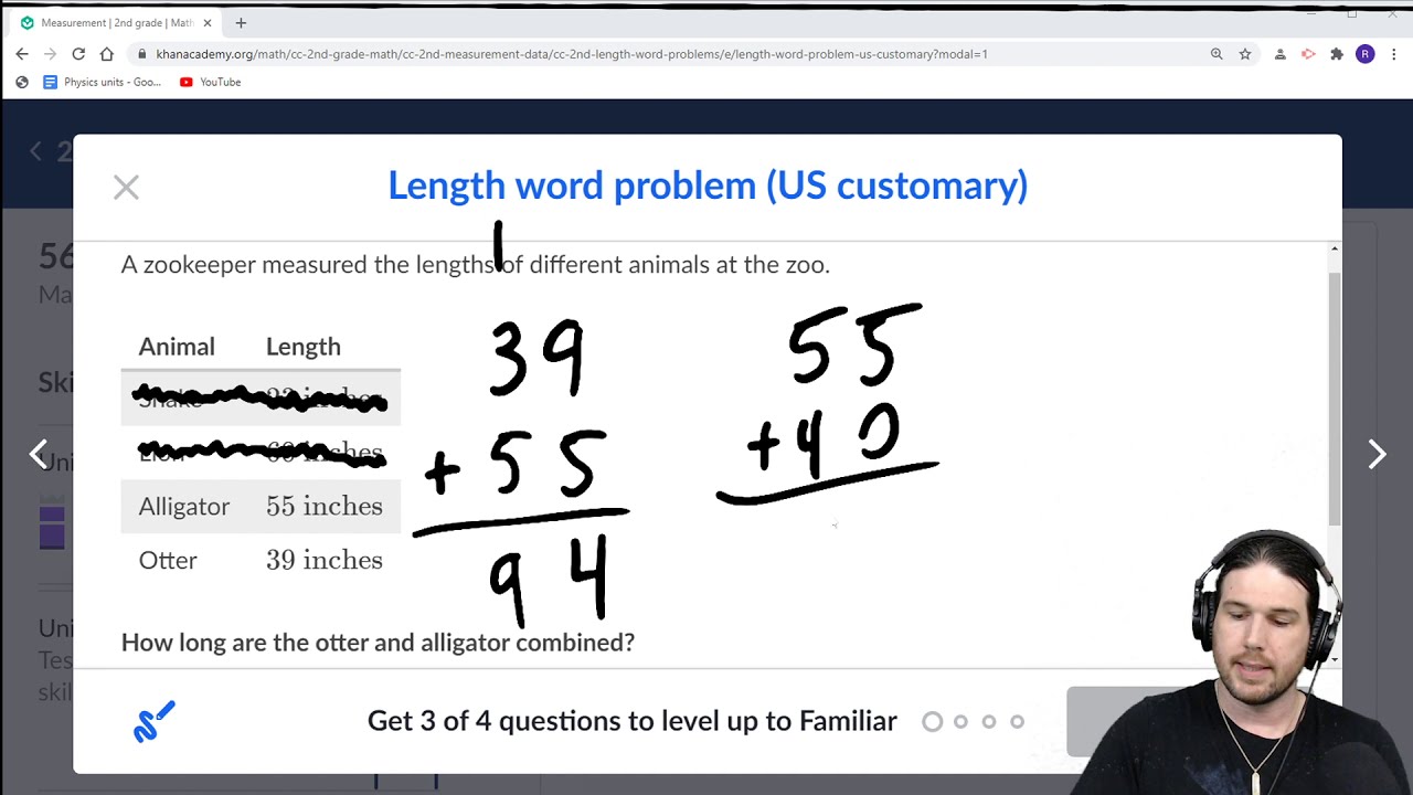 Grade 2: Length Word Problems - YouTube