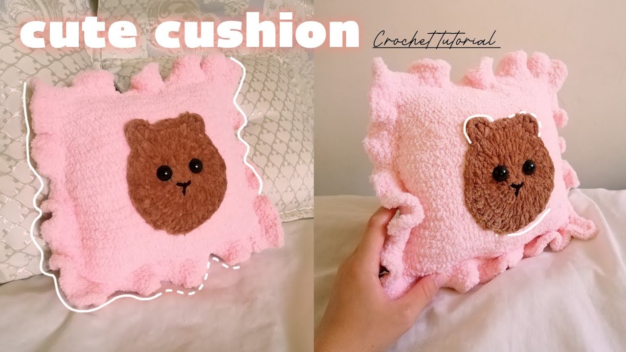 Crochet a cute cushion 🧸🎀 | Step-by-step tutorial | Easy and cute - YouTube