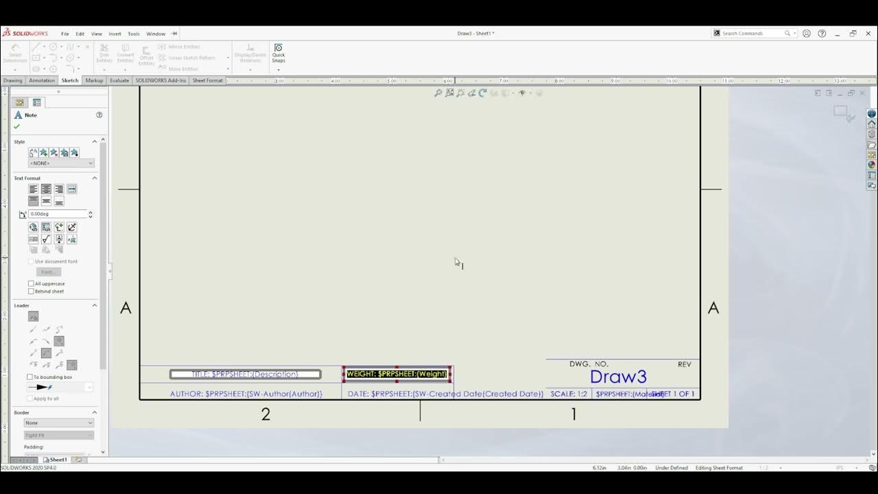 Solidworks Custom Title Block Tutorial - YouTube