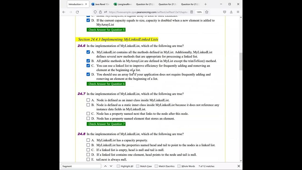 Daniel Liang Java Chapter 24 Multiple Choice Questions Part 1 - YouTube