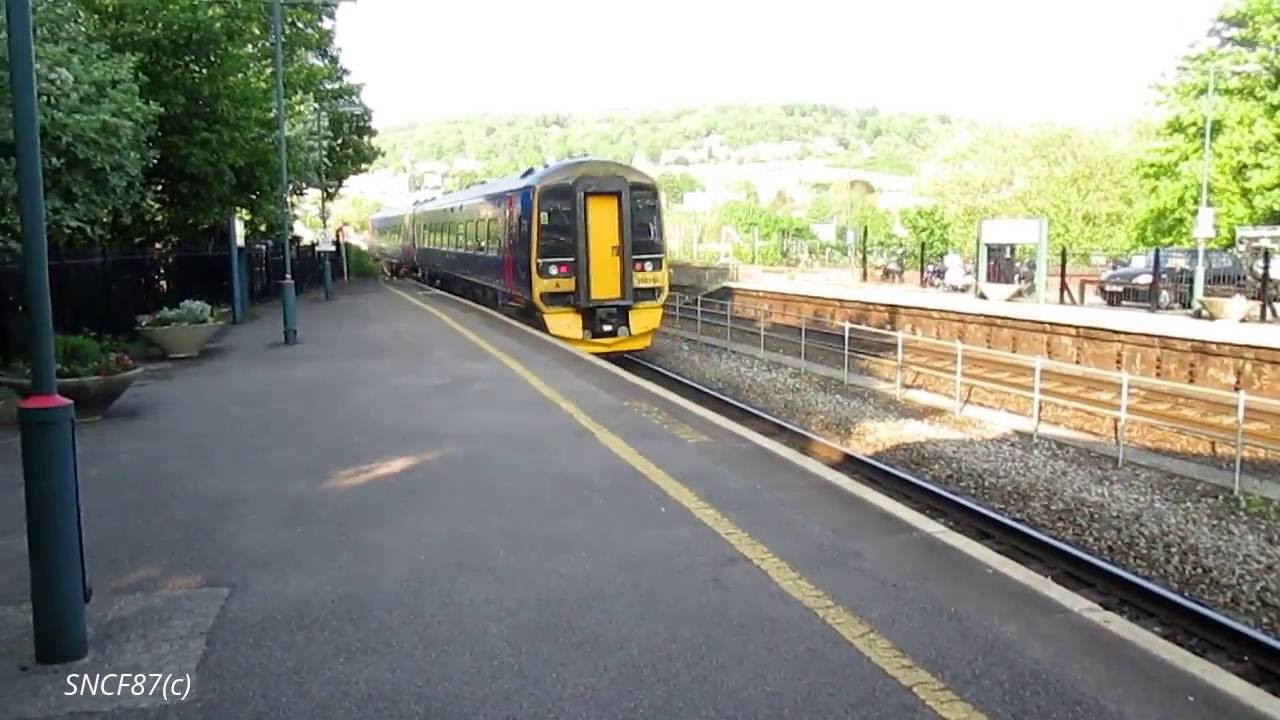 GWR Class 158/9 2 car departs at Bath Spa - YouTube