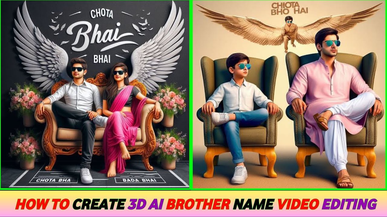 Create 3D Ai Wings Brother Images With Name photo editing | bing image ...