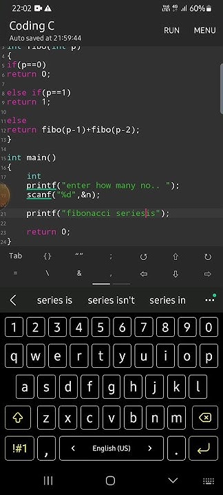 #recursion problem | fibonacci series | c program #shorts #education - YouTube