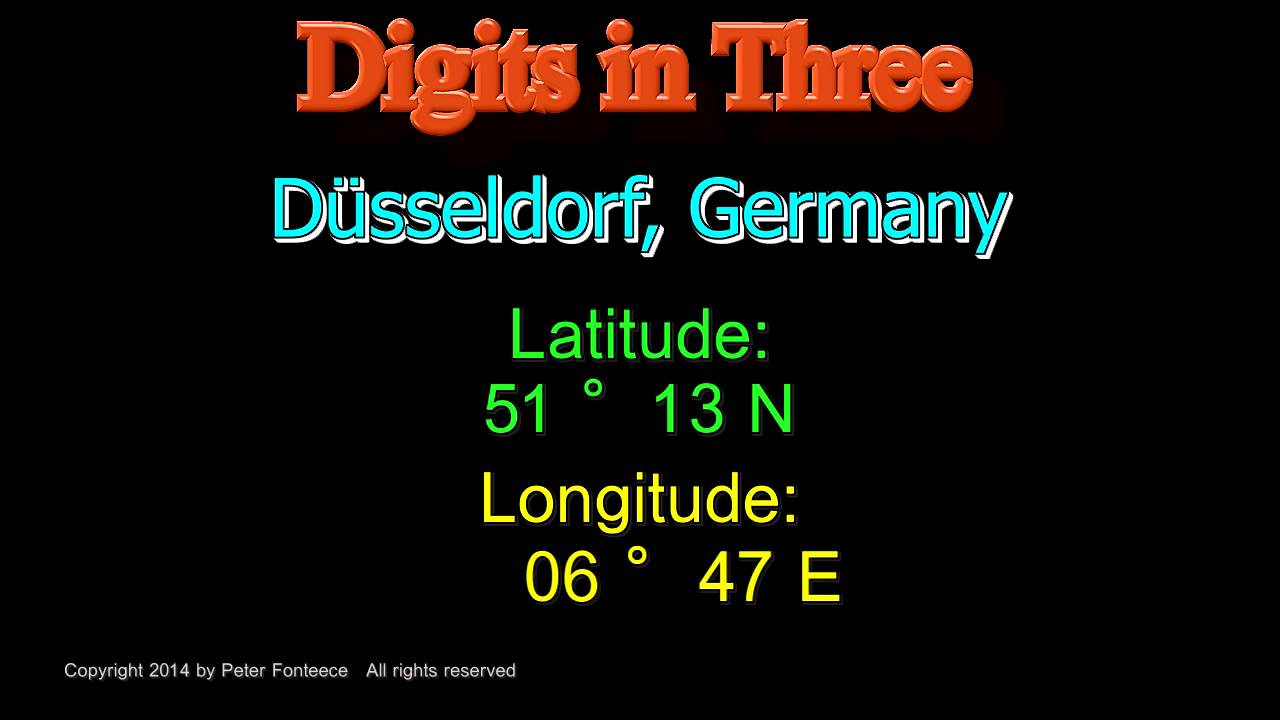 Düsseldorf Germany Latitude and Longitude Digits in Three - YouTube