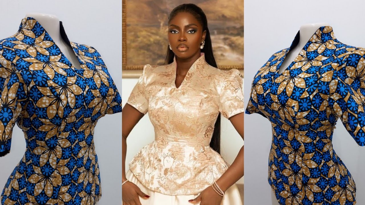 How to Sew a Bustier Blouse with a Built-up Neckline | Built-up Collar ...