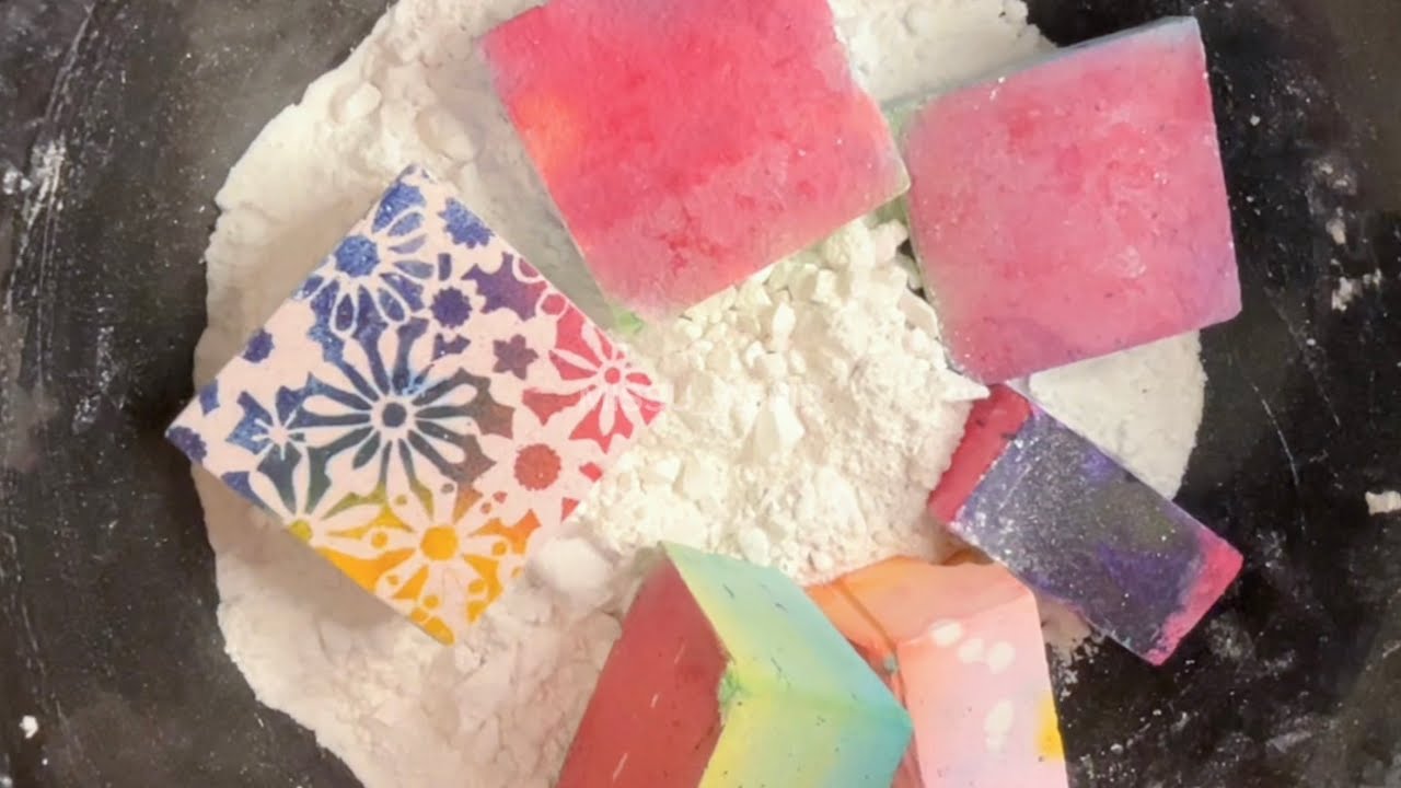 ASMR/gym chalk/colourful gym chalk/dyed gym chalk/vol.2 - YouTube