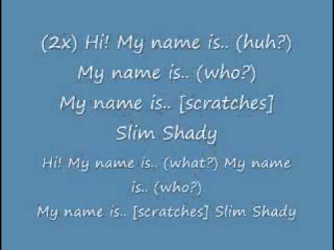 Eminem My Name Is lyrics - YouTube