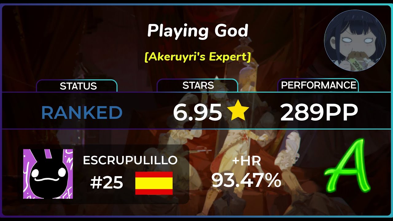 [SOTW - HONORÍFICA] | ESCRUPULILLO | Playing God [Akeruyri's Expert ...